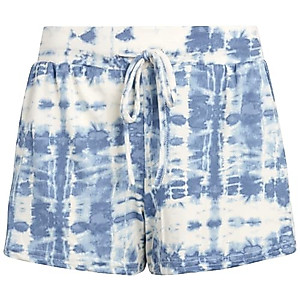 Lucky Brand Women's Pajama Set - 2 Piece Cross Back Tank Top and Sleep Shorts (S-XL), Size Small, Blue Tie Dye