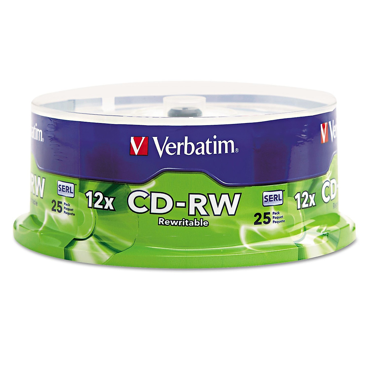 Verbatim CD-RW 700MB 4X-12X High Speed Discs With Branded Surface, Spindle Of 25