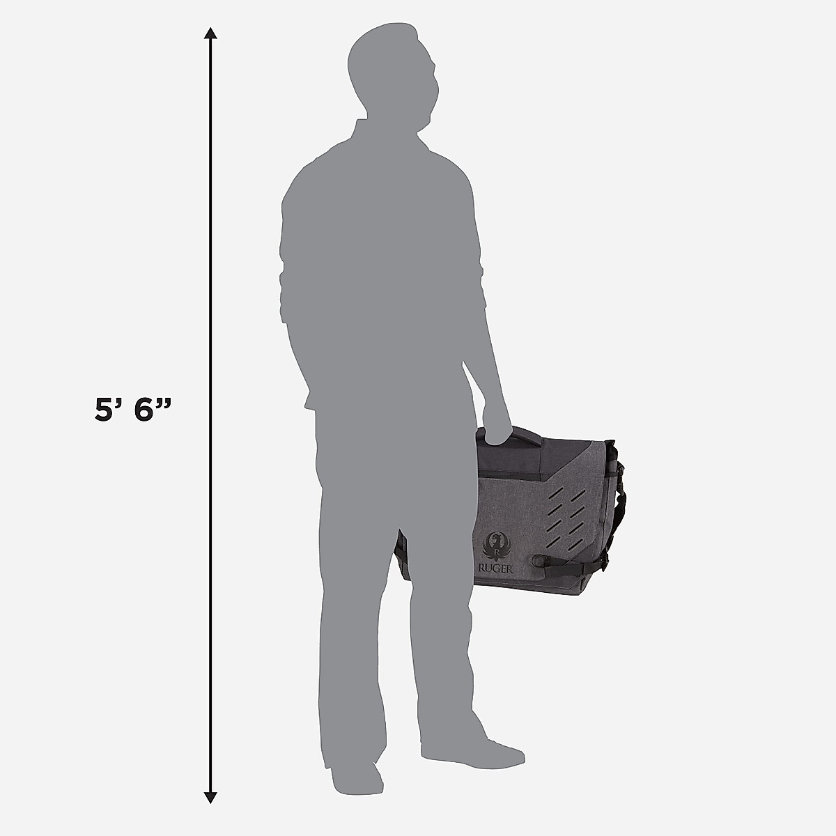 Allen Company Messenger Bag and Backpack with Laptop and Concealed Carry Pocket, Gray/Black