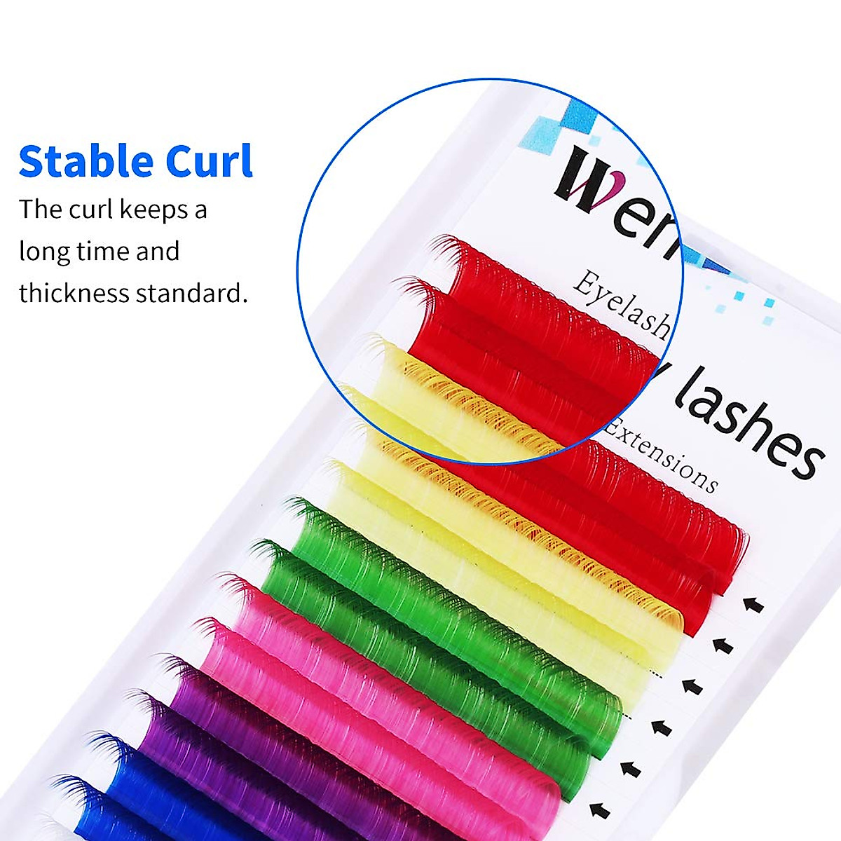 Eyelash Extensions D Curl Classic Lash Extensions .07mm Blue Green Purple Individual Lashes Mixed Colored 13mm Lashes Extension Supplies (0.07-D, 13mm)