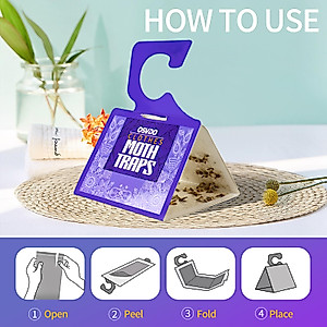 Clothes Moth Traps, 10 Pack Pheromones Clothing Moth Trap with Lure for Closets & Wardrobes, Carpet and Fabric Moth, Moth Treatment & Prevention for Indoor