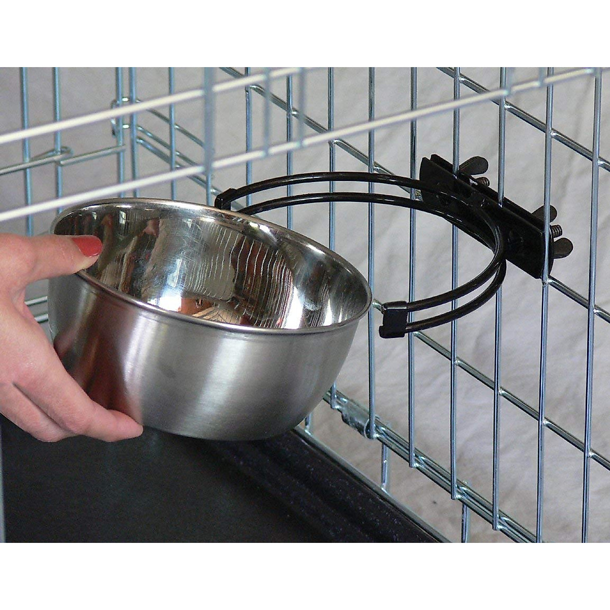 MidWest Homes for Pets Snap'y Fit Stainless Steel Food Bowl / Pet Bowl, 1 qt. for Dogs & Cats, Silver
