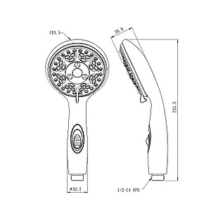 Dura Faucet Premium RV Handheld Shower Wand and Hose Kit - Eco-Friendly On/Off Switch (Brushed Satin Nickel)