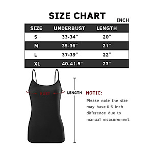 Orrpally Basic Cami Tank Tops Women Lightweight Camisole Stretch Tank Top Adjustable 4-Pack Black White Gray ArmyGreen S