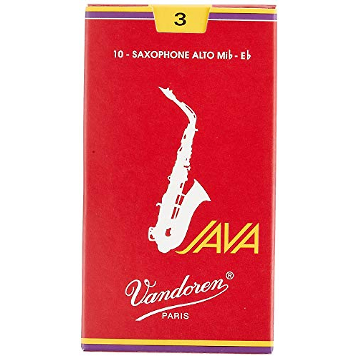 Vandoren SR263R Alto Sax JAVA Red Reeds Strength 3; Box of 10