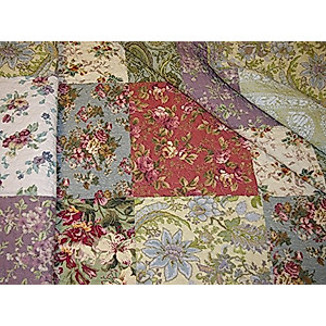 Greenland Home Antique Rose Throw Blanket, Full, Ecru & Blooming Prairie Throw Blanket, Full, Multi