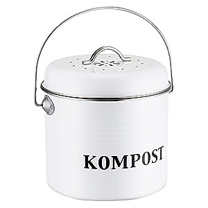 JISADER Kitchen Compost Bin, Compost Bucket Odorless Indoor Farmhouse Trash Food Vegetable Residue Peel Compost Pail Kitchen Composter