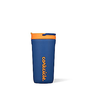 Corkcicle. Kids Tumbler Triple Insulated Stainless Steel Travel Mug, Easy Grip, Non-Slip Bottom, Keeps Beverages Cold for 18 Hours and Hot for 3 Hours, 12 oz, Electric Navy