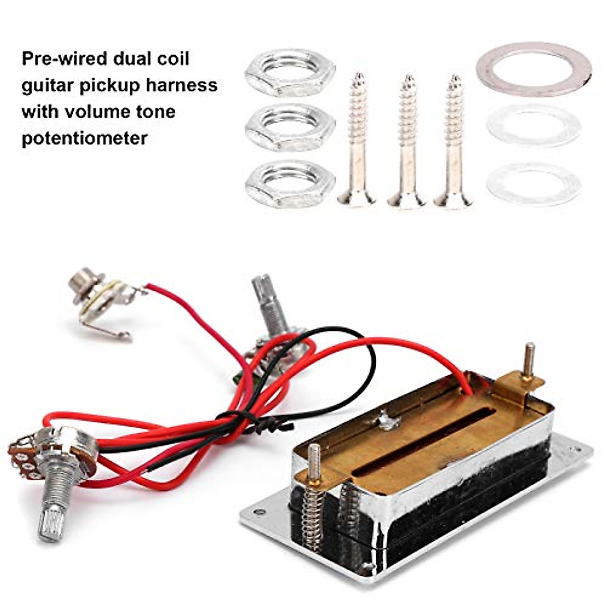 Electric Guitar Double Coil Pickup with Harness 1V1T Control Output with Volume Tone Pots Accessory for Guitar Accessory