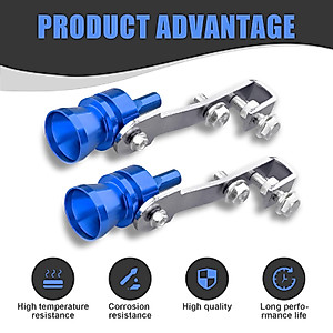 Crynod Pack-2 Car Turbo Whistle, Sound Whistle Simulator, Exhaust Pipe Whistle, Metal Tail Whistle, Car Roar Maker, Sound Booster, Automotive Decoration, Universal for Cars, Motorcycle (Blue)