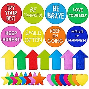 32 Pieces Carpet Markers Colorful Heart Stars Arrows Circles Designs Positive Sayings Carpet Markers Classroom Carpet Markers for Teacher Student