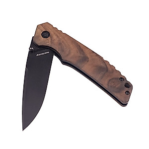 MOTEECRAG Walnut edc knife Wood handle folding pocket knife bulk edc mini flipper knife with Clip, Real Wood Handle for Men Women Everyday Carry for Indoor Outdoor Gift