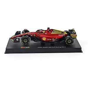 JODIYAAH Bburago 1/43 2022 F1-75 75th Anniversary Giallo Modena #16 Charles Leclerc F1-75#55 Carlos Sainz Alloy Luxury Vehicle Diecast Cars Model Toy Collection Gift (F1-75#55 Hardcover)