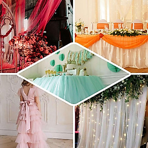 Efavormart 54" x 120 feet Extra Large Wedding Tulle Bolt for Party Decorations Banquet Event Sewing DIY Crafts Fabrics - Dusty Blue