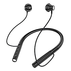WESADN Bluetooth Headphones Neckband Wireless Earbuds with Microphone Flashlight Noise Cancelling Deep Bass 120H Playtime IPX7 Waterproof Outdoor Sports Running Headset for iPhone Android, Black