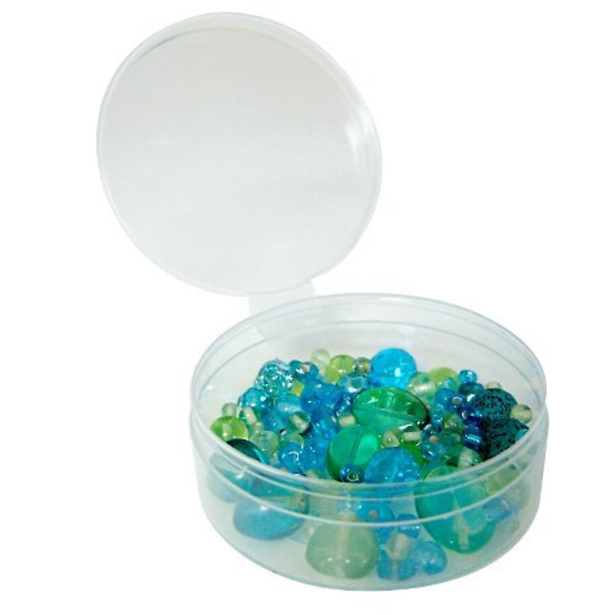 Tidy Crafts Clear Round Plastic Containers with Attached Lids -Pack of 12-2 1/2" Round