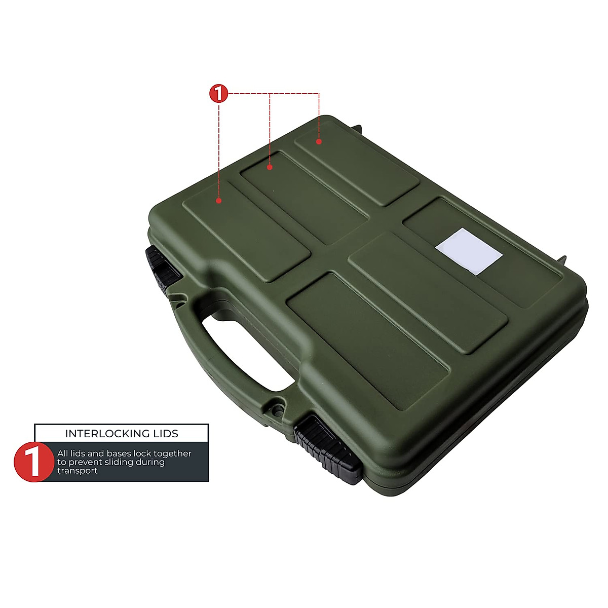 9mm TSA Approved Hard Lockable Gun Case for Pistol Revolver and Handgun | 12.3” inches x 10.5” Airline Compliant Locking & TSA Approved Protective Rubber Sleeve & Cut-Resistant MonoShaft Tactical Gun