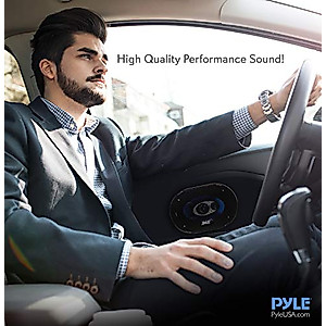 Pyle 4'' x 6'' Three Way Sound Speaker System - Pro Mid Range Triaxial Loud Audio 240 Watt per Pair w/ 4 Ohm Impedance and 3/4'' Piezo Tweeter for Car Component Stereo PL463BL