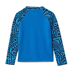 Columbia Toddler Unisex Sandy Shores Printed Long Sleeve Sunguard, Bright Indigo Geo Elements/Bright Indigo, 4T