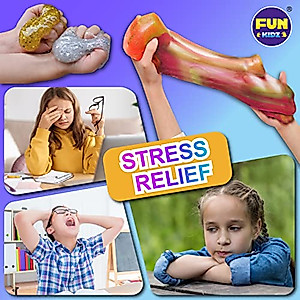 33 Cups Jumbo Slime Kit for Girls and Boys, FunKidz Premade Ultimate Slime Pack to DIY Big Fluffy Slime Making Kits Super Party Favors Gift Toys for Kids