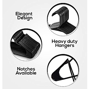 Utopia Home Clothes Hangers 50 Pack - Plastic Hangers Space Saving - Durable Coat Hanger with Shoulder Grooves (Black)