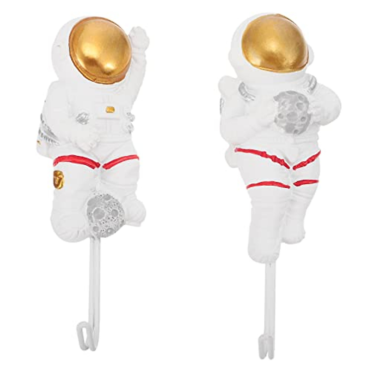 2pcs Umbrella Holder Wall Hooks Decorative Wall Mounted Coat Hooks Key Rack Astronaut Wall Sculptures Home Decor Key Hook Decorative Hooks Kids Bathroom Accessories Decorative Wall Hooks