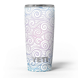 Design Skinz Vivid Blue Gradiant Swirl - Skin Decal Vinyl Wrap Kit Compatible with The Yeti Rambler Cooler Tumbler Cups