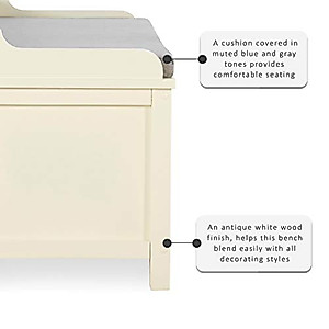 Linon Micah White Storage Bench