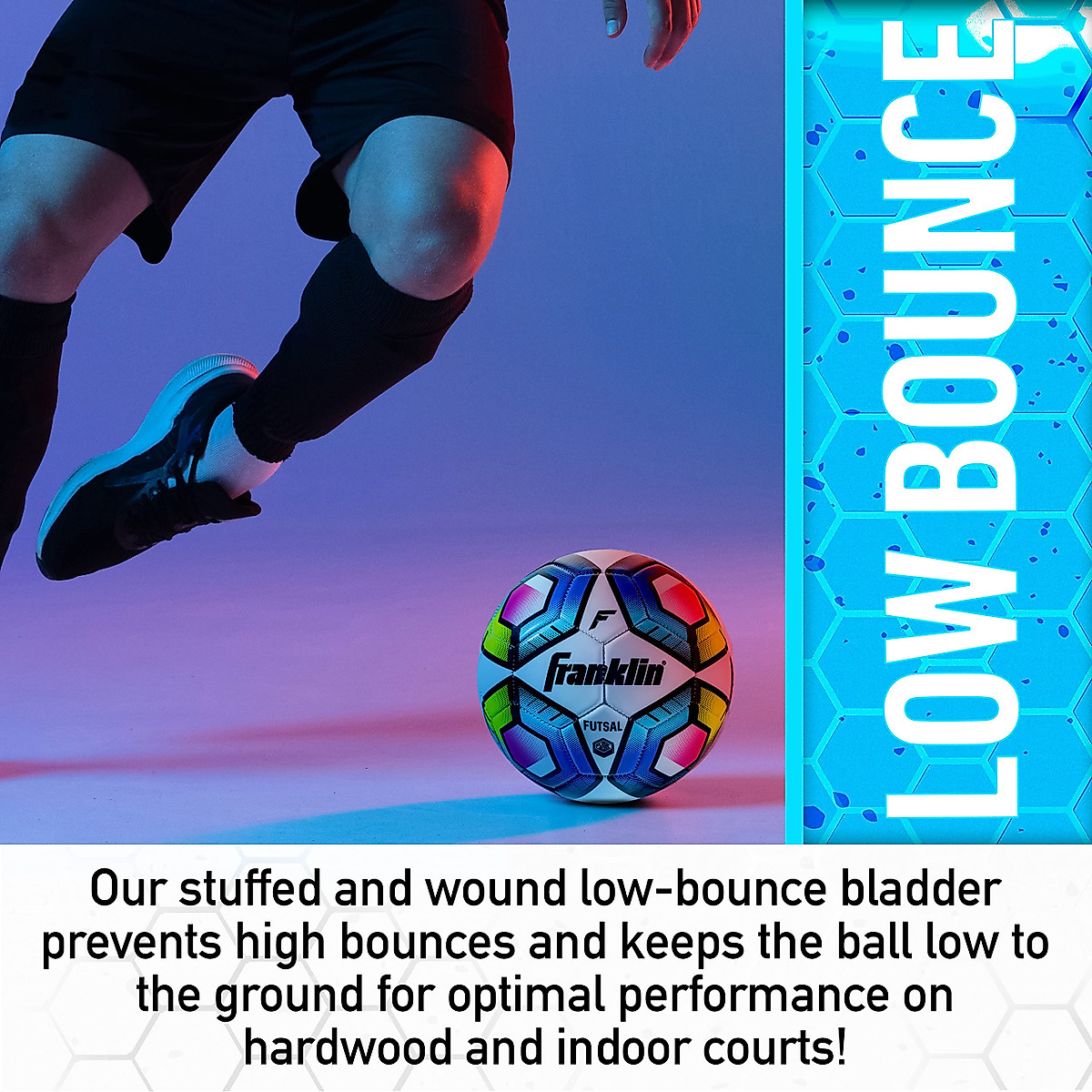 Franklin Sports Futsal Ball - Low Bounce Futsal and Indoor Soccer Training Ball - Heavy Indoor + Outdoor Futsal Ball - Size 3-6 Pack with Pump