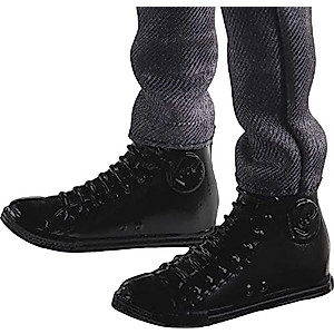 Barbie Ken Fashionistas Doll #154 with Sculpted Purple Hair Wearing a Color-Blocked Plaid Shirt, Black Denim Pants & Boots, Toy for Kids 3 to 8 Years Old