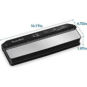 Vacuum Sealer Machine, Automatic Vacuum Air Sealing System for Food Savers, Food Sealer with Dry & Moist Food Preservation Modes, Built-in Cutter 15 Bags Starter Kit Lab Tested Easy to Clean Led Indicator Lights