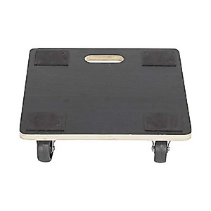 Vestil HDOS-SQ-1616-400 Hardwood Dolly-Square Deck, 400# Capacity, 16x16, Black