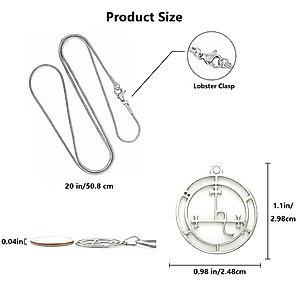 Sigil of Lilith Necklace, with 20" Snake Chain, Pure 304 Stainless Steel Pendant and Chain…