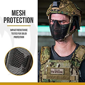 OneTigris 6" Foldable Half Face Mesh Mask Military Style Comfortable Adjustable Tactical Lower Face Protective Mask (Multicam)