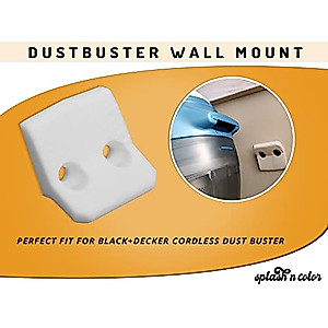 SplashNColor Wall Mount Hanger Hooks Compatible with Black and Decker Dustbuster Hand and Vacuum Cordless Rechargeable CHV1410L
