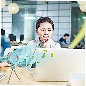 CRAFTHROU Small Table Fan 1 Set Deformation Folding Fan Protable Fan USB Rechargeable Fan Portable Mini Fan Vintage Desk Fan Silent Table Fan Multi-function Fan Cooling Fan Small Fan Pp