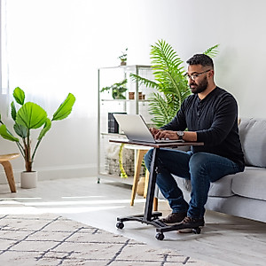 IRIS USA LTC-2 Rolling Workstation Table and Podium, Double, Brownt, 596663