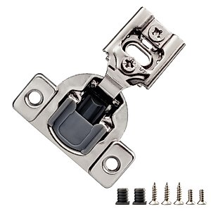 STIANC 50 Pack 1/2" Overlay 2D Soft Close Hinges for Face Frame Kitchen Cabinet, 3 Way Adjustability, Quiet Self-Shut Door,105 Degree