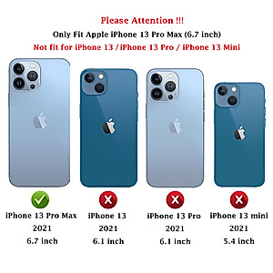 for iPhone 13 Pro Max Case with Camera Lens Cover HD Screen Protector, Military Grade Drop Protection Magnetic Ring Holder Kickstand Protective Phone Case for Apple iPhone 13 Pro Max 6.7 inch (Navy)