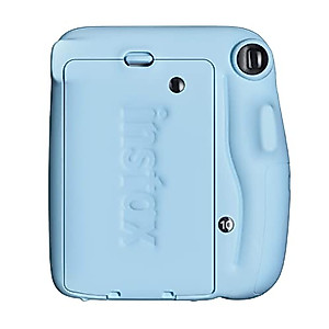 Fujifilm Instax Mini 11 Instant Film Camera with Automatic Exposure and Flash, Polaroid Camera, Fujinon 60mm Lens with Selfie Mirror, Optical Viewfinder - Sky Blue (Renewed)