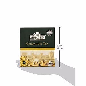 Ahmad Tea Black Tea, Cardamom Teabags (No Envelopes), 100 ct - Caffeinated and Sugar-Free