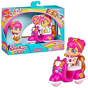 Kindi Kids Minis - Lippy Lulu's Scooter - Collectible Vehicle and Posable Bobble Head Figurine 2pc