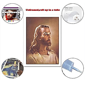 Head Portrait of Christ Jesus Canvas Art Poster and Wall Art Picture Print Modern Family Bedroom Decor Posters 12x18inch(30x45cm)