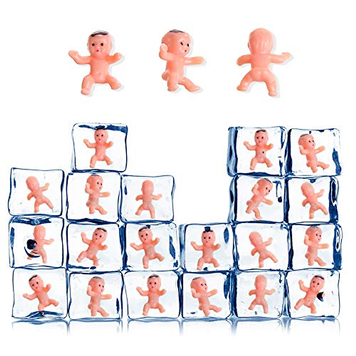 CCINEE 120 Pieces Mini Plastic Babies for Baby Shower and Ice Cubes Game Babies Party Decoretions 1 Inch