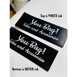 30 Black Custom Printed Satin Fabric Labels Sew On for Clothing, Crafts, Nursing Home Clothing, Children's Clothing, Knitting, Crocheting, Handmade Items