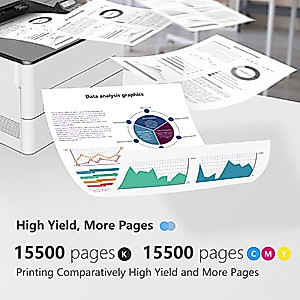DR221CL High Yield Drum Unit : 4-Pack(1BK/1C/1M/1Y) Drwn Compatible DR-221CL Drum Cartridge Replacement for Brother DCP-9020CDN HL-3140CW 3170CDW MFC-9130CW 9330CDW Printer, DR221CL