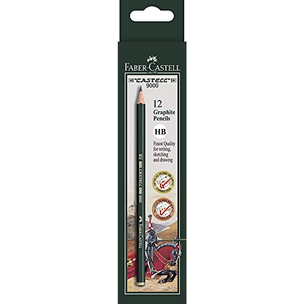 Faber-Castell Pencils, Castell 9000 Art graphite pencils, HB No.2 Pencil for drawing, writing, sketch, shading, artist, school supplies pencils - 12 pack (HB)