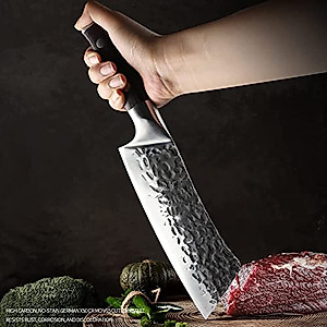 Hong wong Chef Knife,Meat and Vegetable Cleaver Knife,Hand Forged Boning Knife,Full Tang Design High Carbon Steel Kitchen Knife for Home Kitchen Restaurant