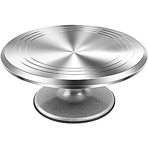 12 Inch Aluminum Alloy Revolving Cake Stand, Cake Turntable for Decorating Rotating Cake Stand for Cupcakes, Pastries and Cake Decorations