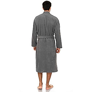 TowelSelections Mens Robe, 100% Cotton Terry Cloth Bathrobe, Spa Bath Robes for Men Large/X-Large Alloy